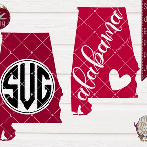 Alabama State Silhouette Home Bundle INSTANT DOWNLOAD Monogram ...