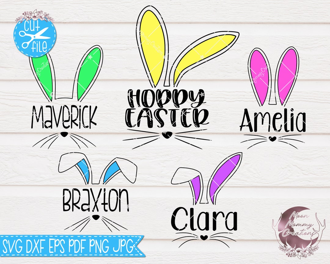 Easter Bunny Ears Personalized INSTANT DOWNLOAD Boy & Girl Custom Name ...
