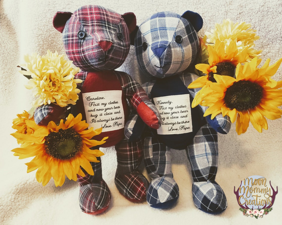 Teddy Bear Handmade From a Loved One's Clothing - Etsy