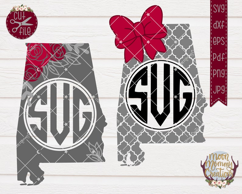 Alabama State Silhouette Home Bundle INSTANT DOWNLOAD Monogram | Etsy