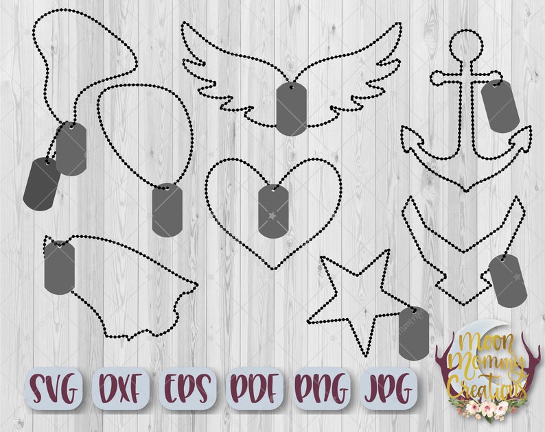 Dog Tags and Chains Design Bundle INSTANT DOWNLOAD Svg Dxf Eps | Etsy