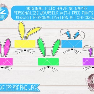 Easter Bunny Ears Personalized INSTANT DOWNLOAD Boy & Girl Custom Name ...