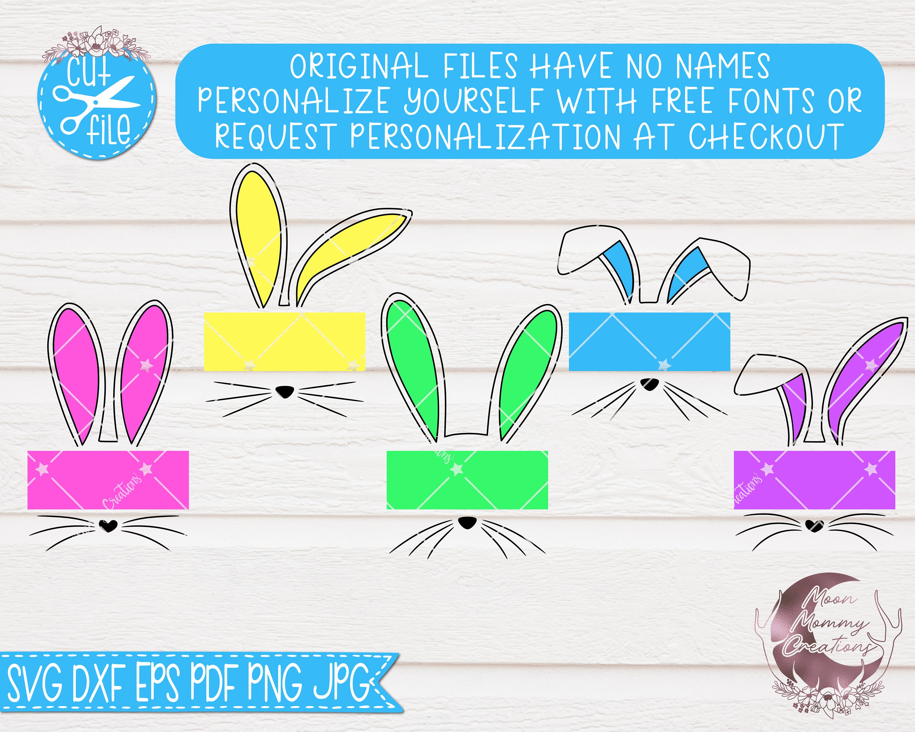 Easter Bunny Ears Personalized INSTANT DOWNLOAD Boy & Girl - Etsy