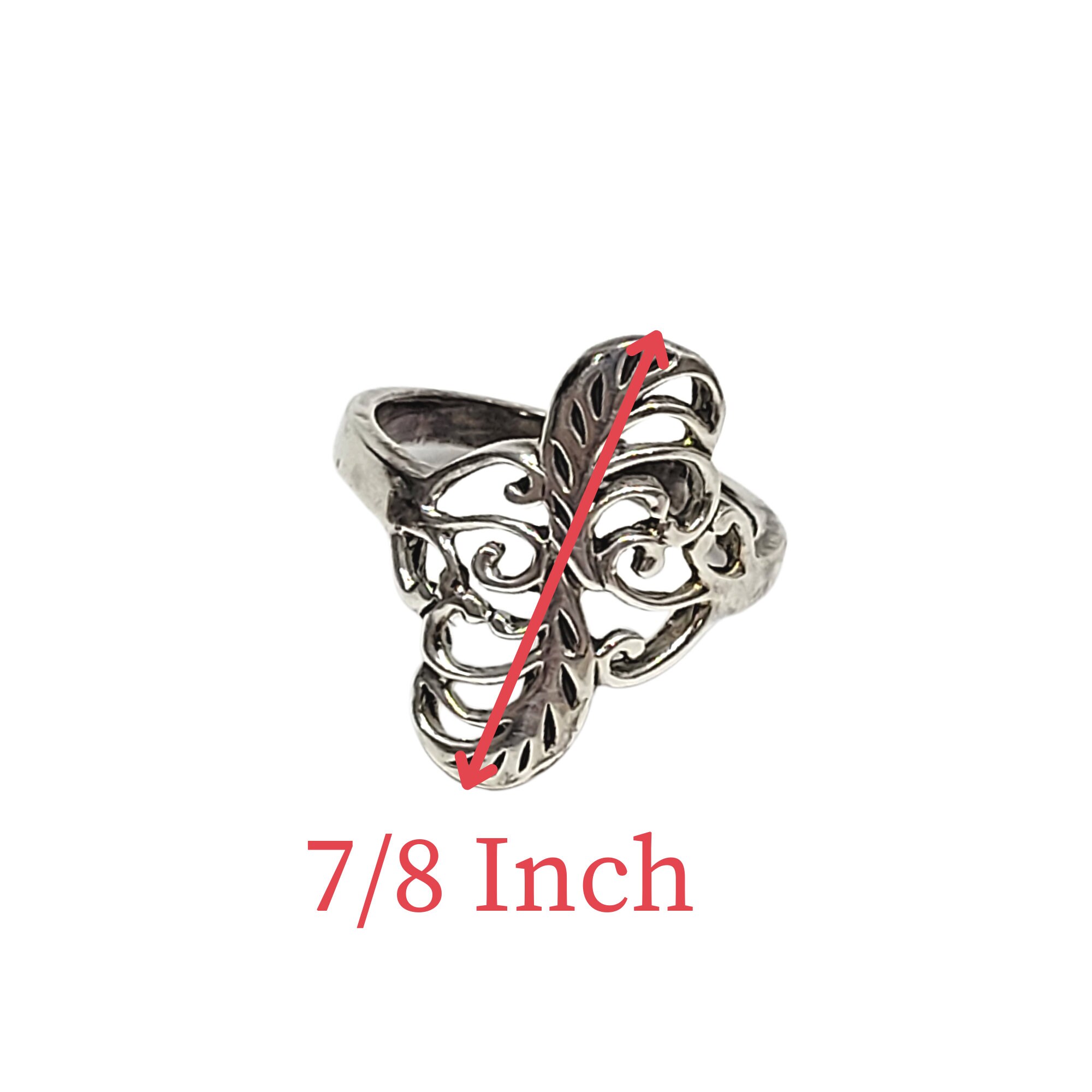 Large Sterling Silver Boho Style Freeform Ring Woman's Size 8 Artistic ...