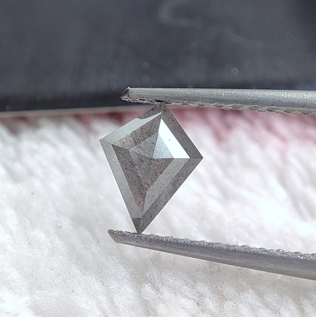 Salt Pepper Diamond Rose Cut Kite 5X6.2 Mm Natural Diamond 0.44 Carat ...