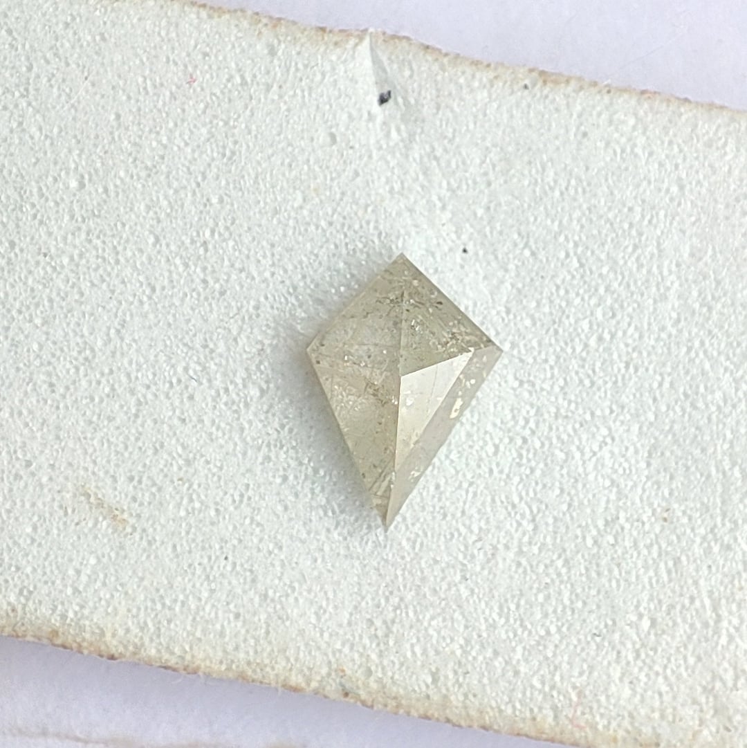 0.18 Ct Salt Pepper Diamond Rose Cut Kite Natural Diamond Kite 3.6X5.1 ...