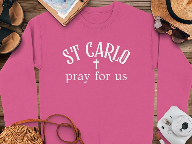 St Carlo Acutis Pray for Us Sweatshirt, Christian Inspirational Hoodie ...