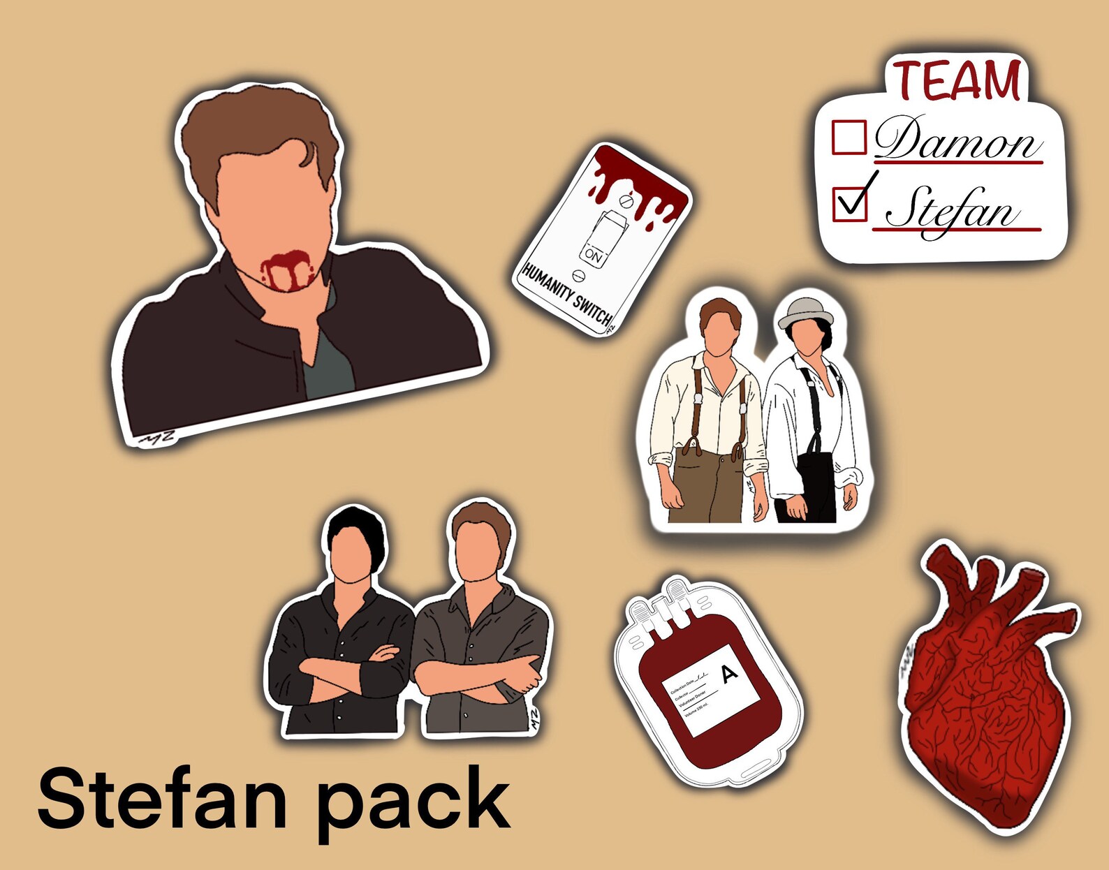The vampire diaries sticker packs-tvd sticker pack vampire | Etsy