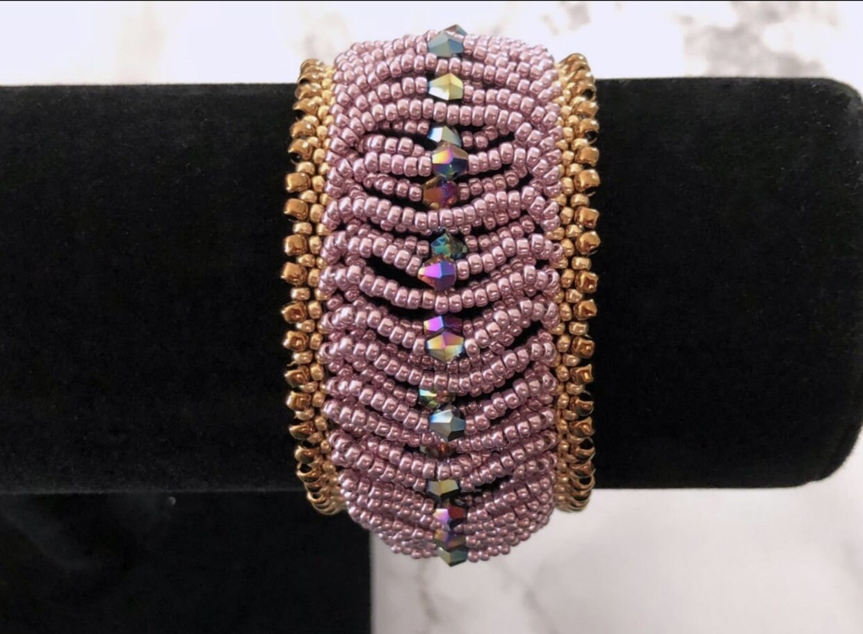 Fluffy Dimensional Cuff Bracelet With Crystals - Etsy Canada