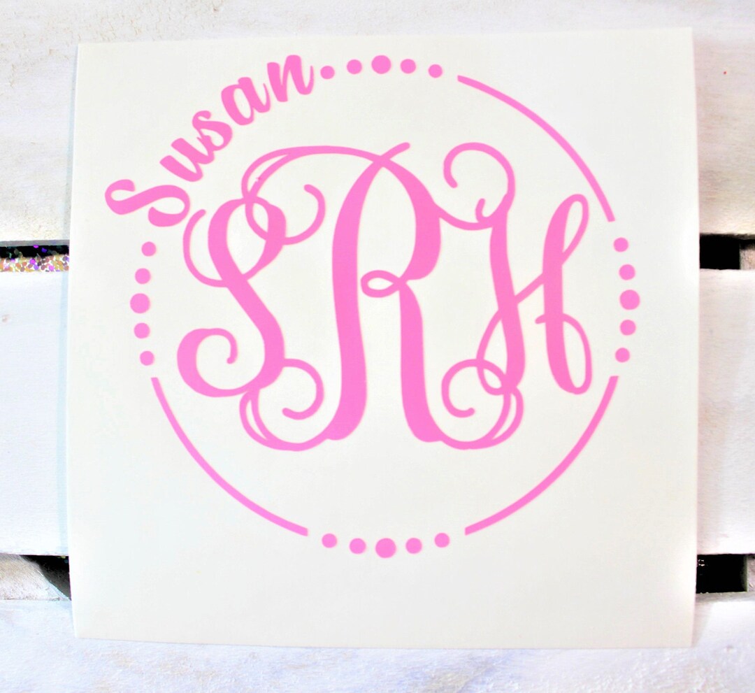 Name Monogram Decal Monogram Sticker Yeti Decal Truck Decal Tumbler ...