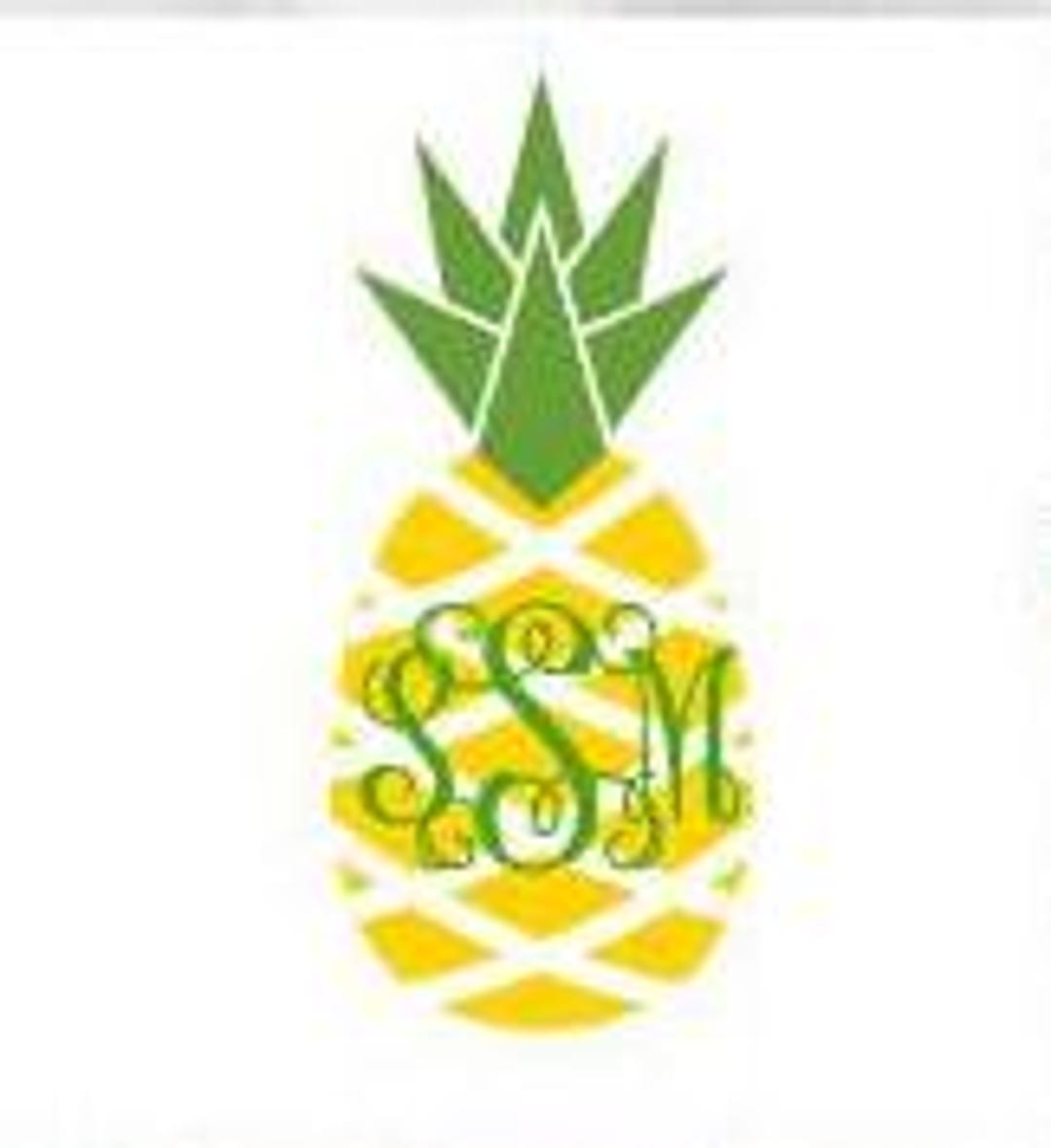 Pineapple Monogram Decal Pineapple Monogram Sticker Monogram Decal Yeti ...