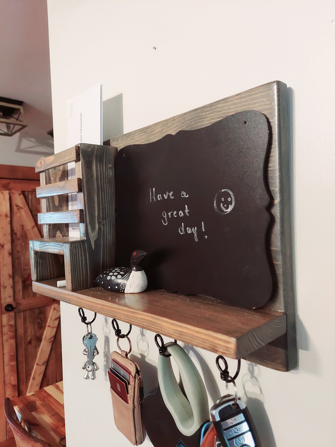Wall Mounted Mail Organizer L Key Holder L Entryway Organizer L Hallway ...