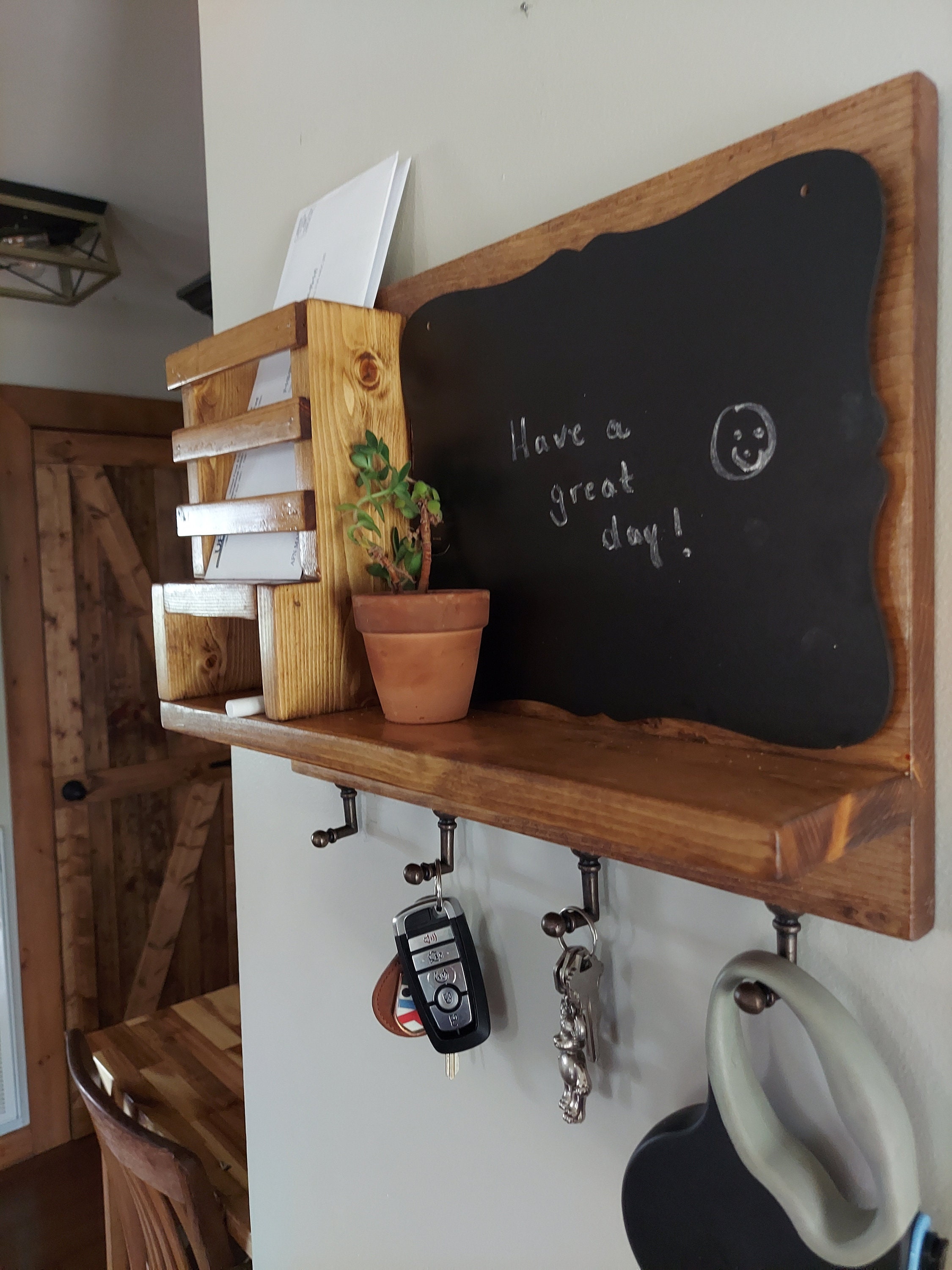 Wall Mounted Mail Organizer L Key Holder L Entryway Organizer L Hallway ...