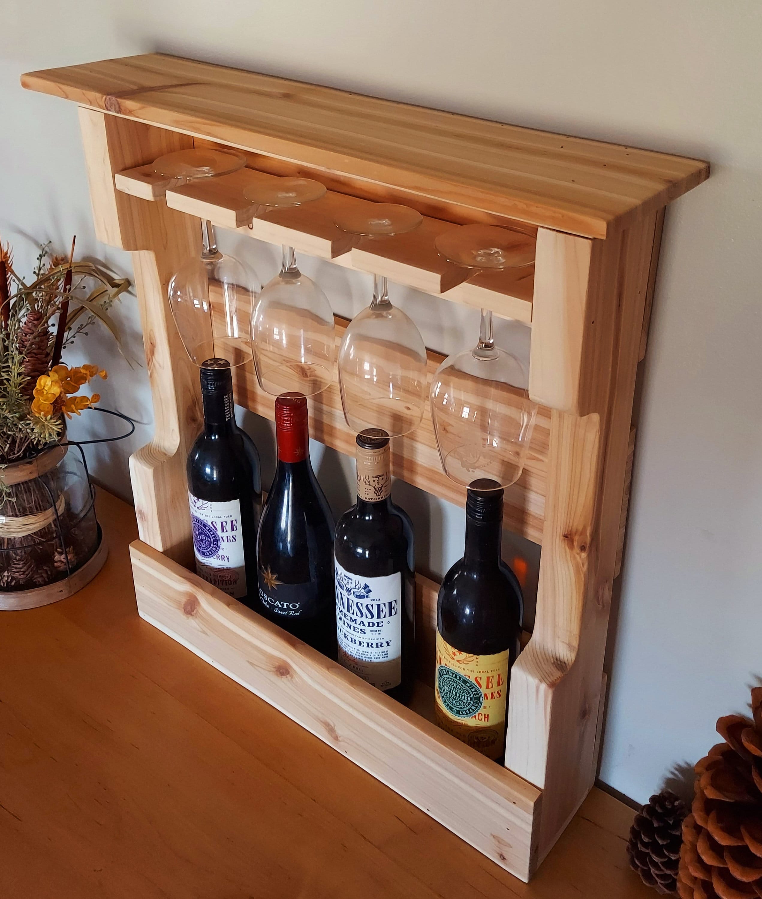 Wine Rack Cedar Rustic Wine Rack Cedar Wood Wedding Gift - Etsy