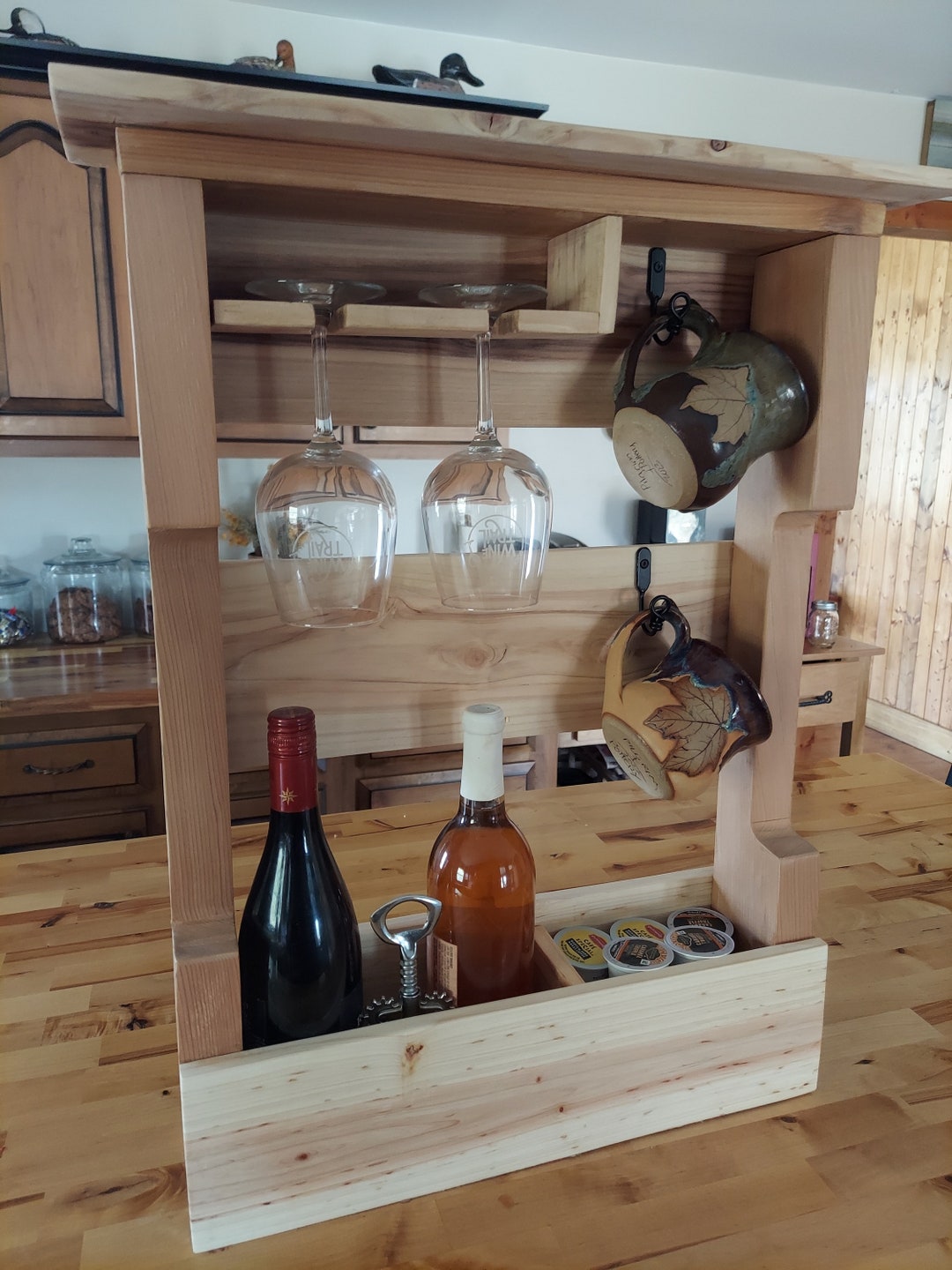 Wine/coffee Rack | Cedar Rustic Wine/coffee Rack | Cedar Wood | Wedding ...