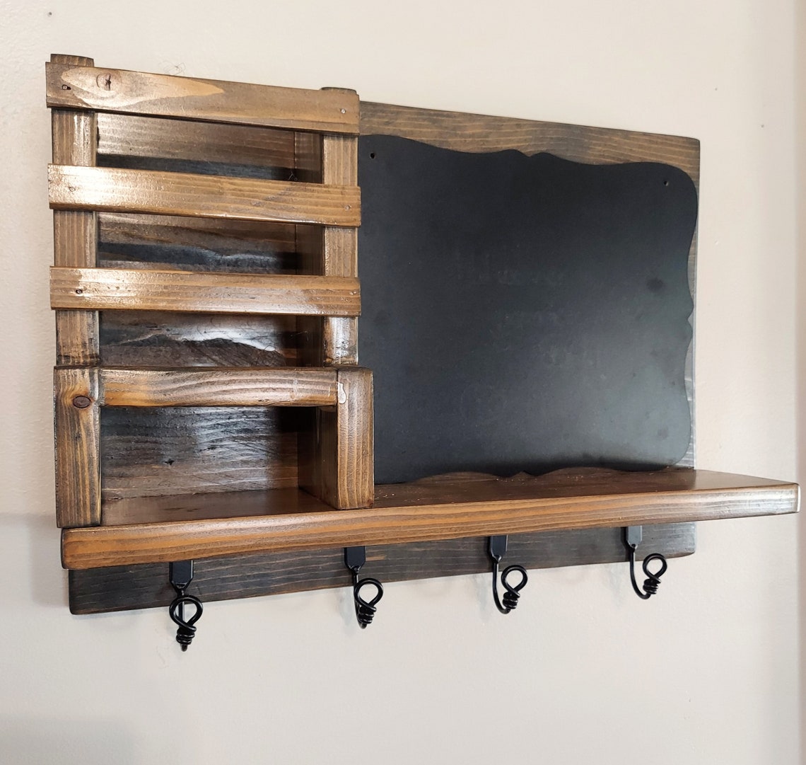 Wall Mounted Mail Organizer L Key Holder L Entryway Organizer L Hallway ...