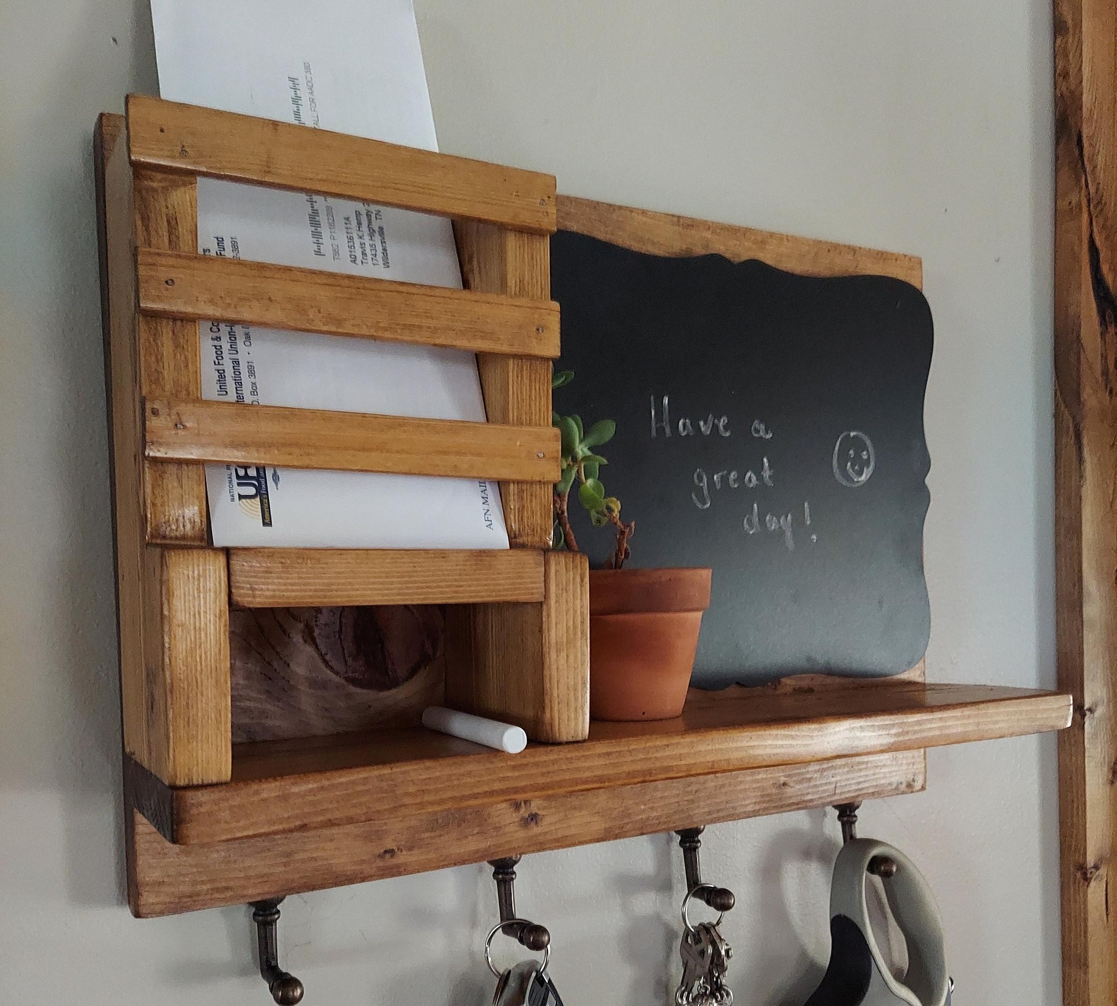 Wall Mounted Mail Organizer L Key Holder L Entryway Organizer L Hallway ...