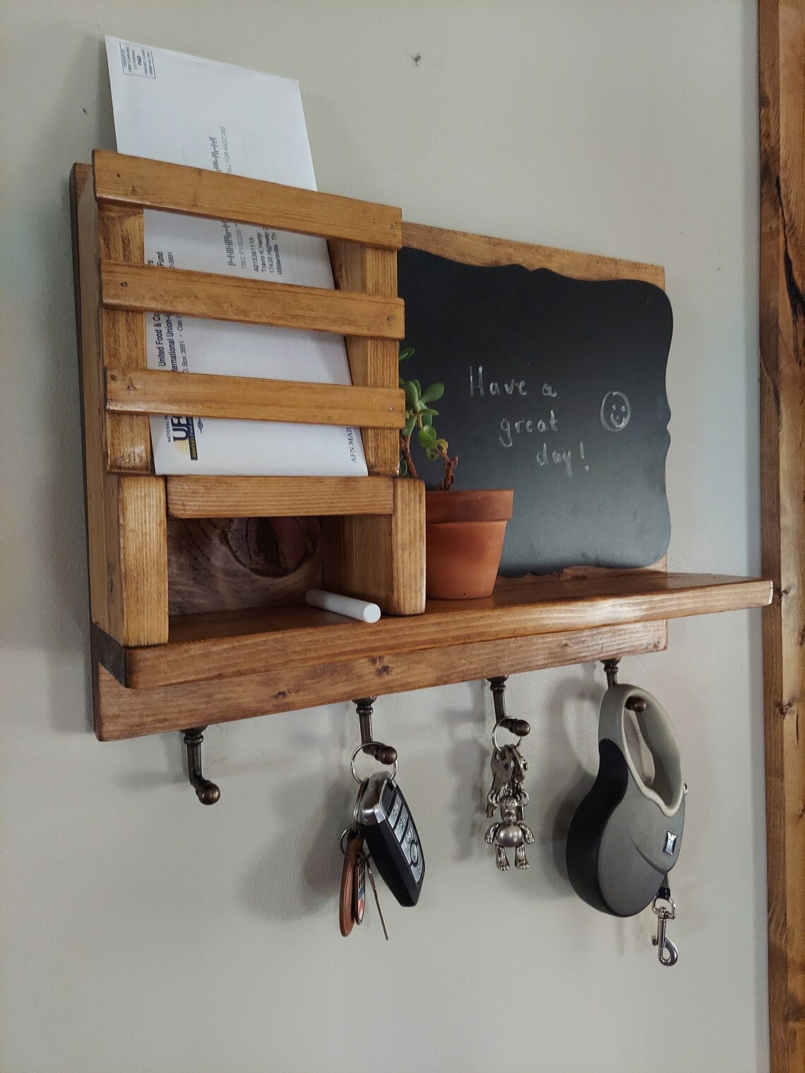Wall Mounted Mail Organizer L Key Holder L Entryway Organizer L Hallway ...