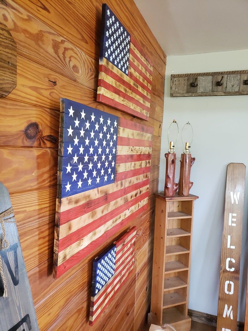 Rustic Wooden American Flag - Etsy