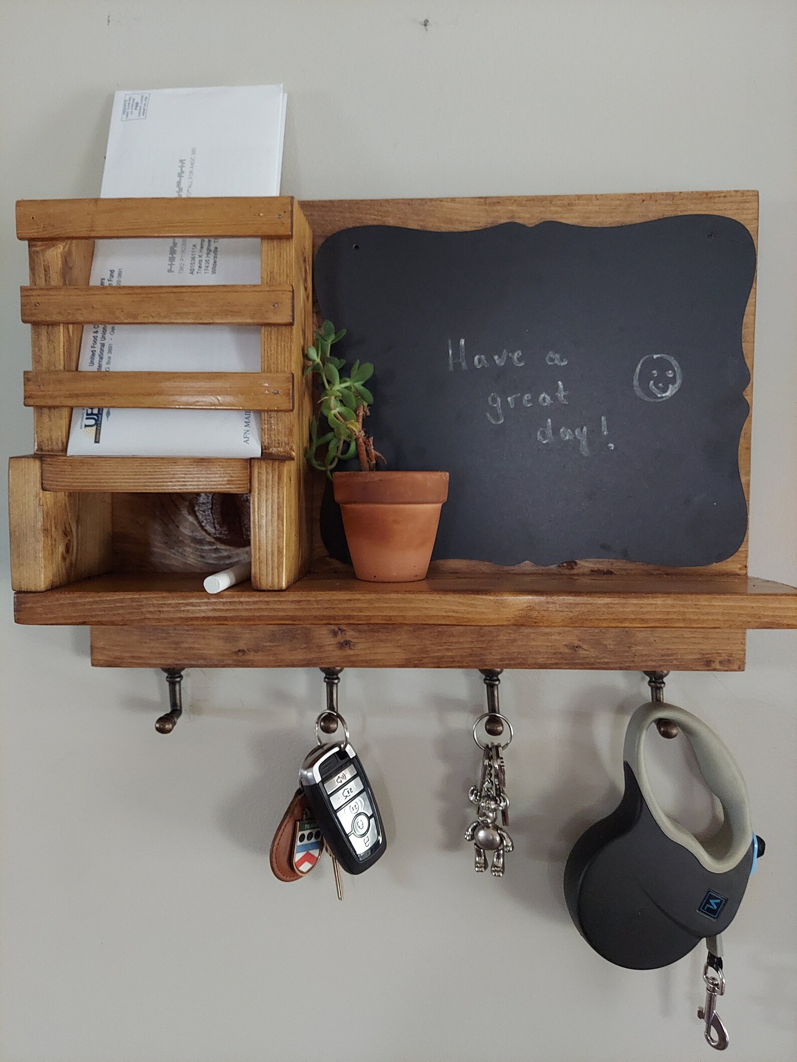 Wall Mounted Mail Organizer L Key Holder L Entryway Organizer L Hallway ...