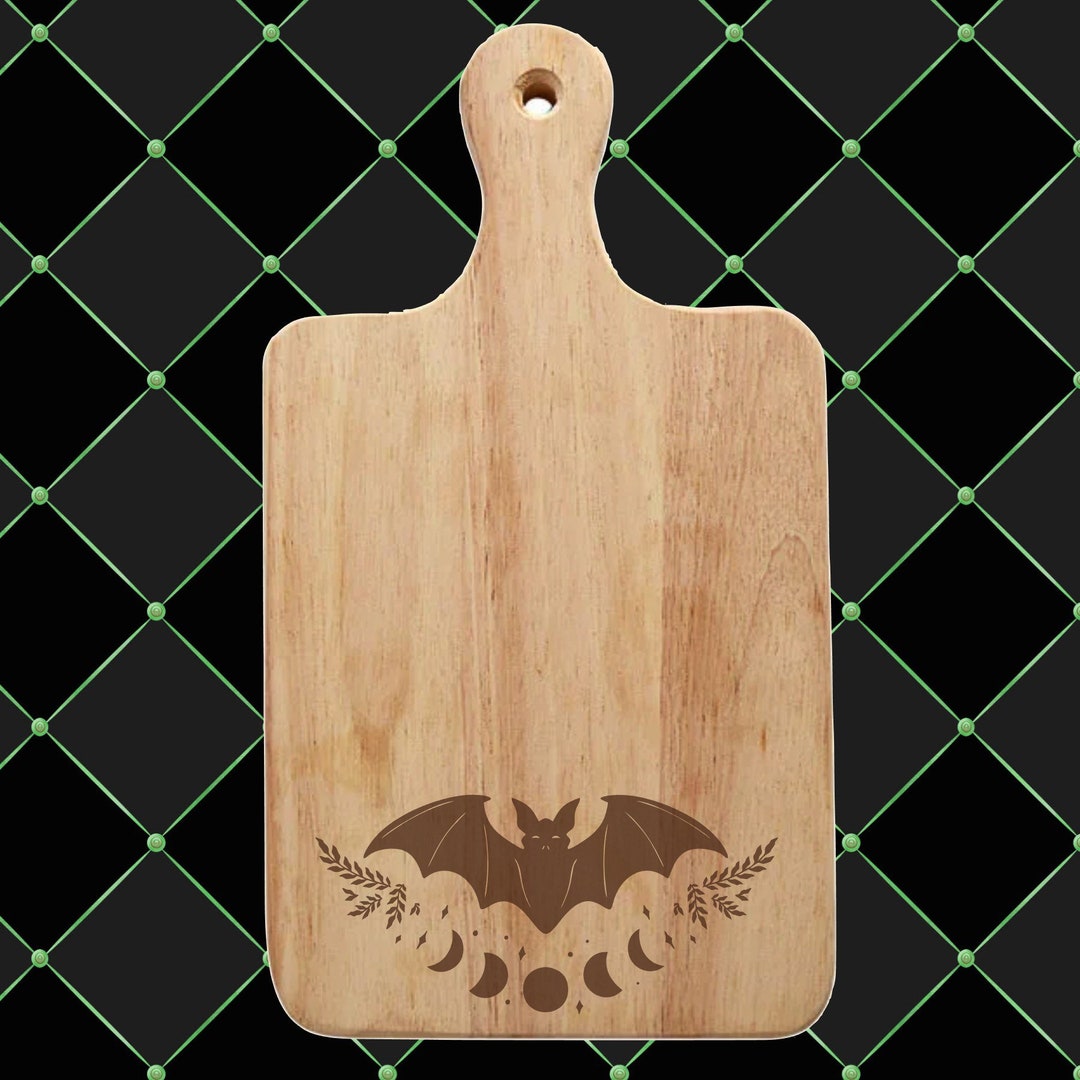 Wood Engraved Goth Bat Cutting Board - Etsy