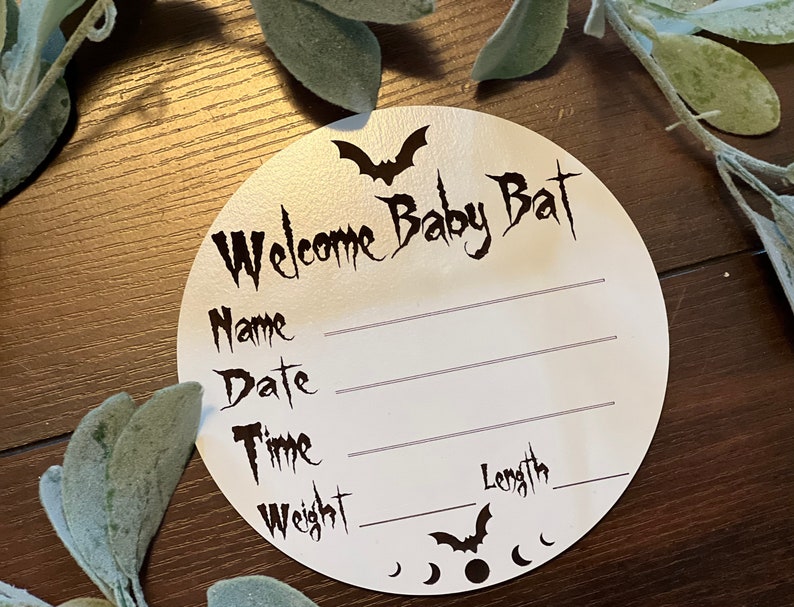 Newborn Baby Bat Welcome to the World Baby Bat Name Sign - Etsy