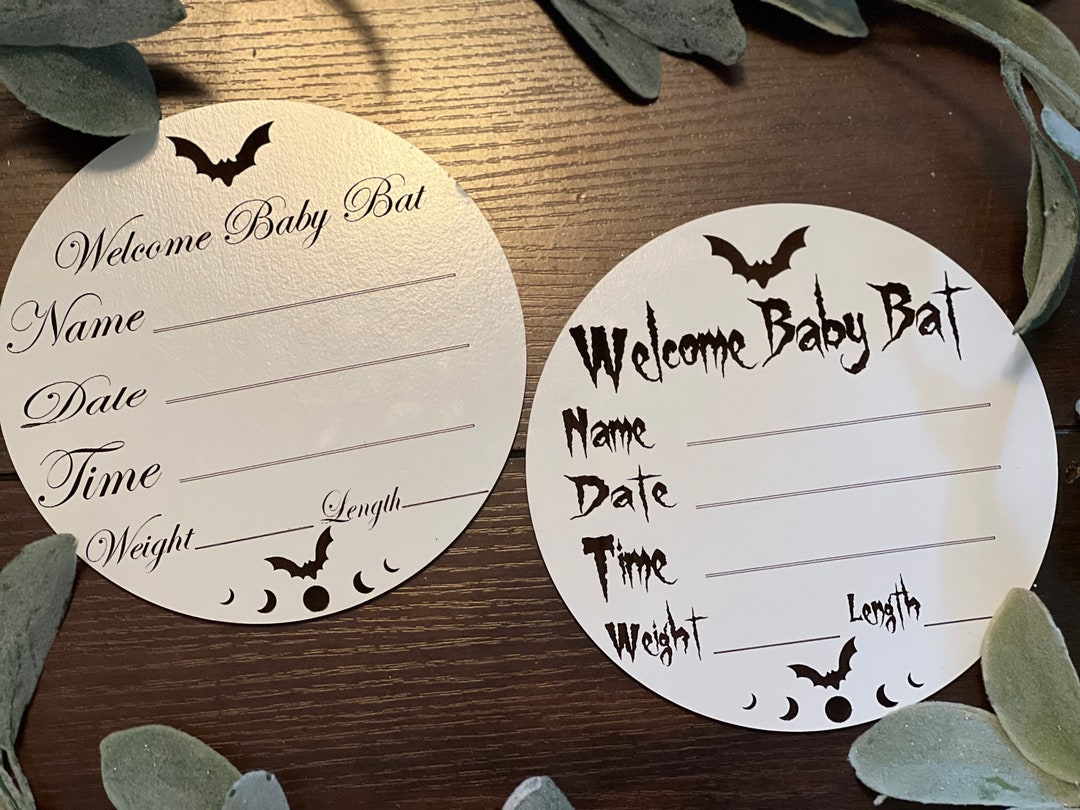 Newborn Baby Bat Welcome to the World Baby Bat Name Sign - Etsy