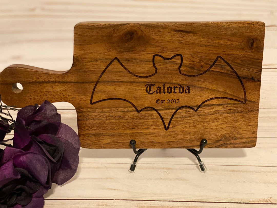 Personalized Bat Cutting or Charcuterie Board. Goth Kitchen Goth ...