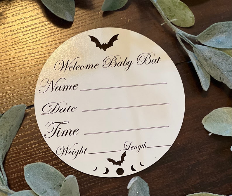 Newborn Baby Bat Welcome to the World Baby Bat Name Sign - Etsy