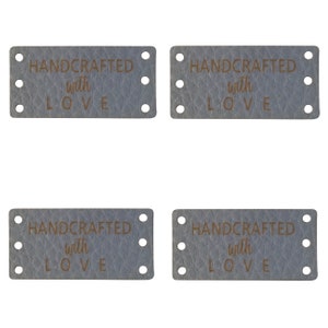 Personalised 20mmx40mm Rectangle Medium Size Faux Leather Labels ...