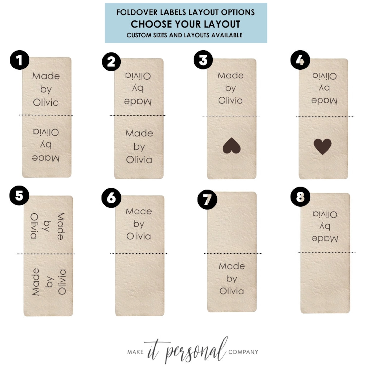 Customisable Center Fold 20mm X 50mm Rectangle Folding Faux Leather ...