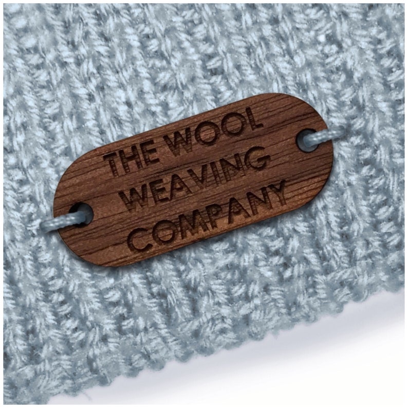 Walnut Wood OBLONG Tags 20mm X 16mm Wooden Add: Any Text, an Image or ...