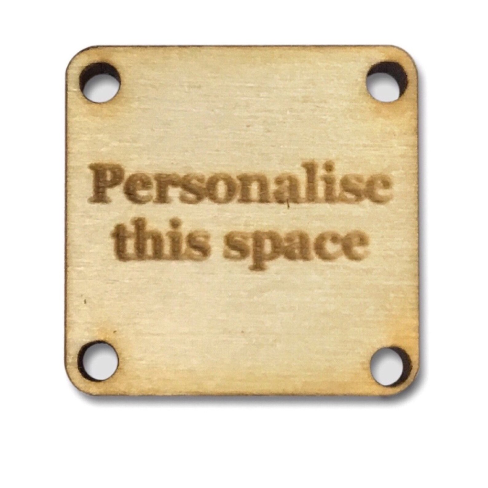 Personalised 20mm SQUARE Tags for Handmade Products Knitted Crochet ...