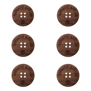 Customise This Space 20mm Wooden Walnut Buttons Handmade Products ...