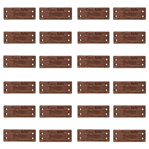 Personalised Walnut Wood RECTANGLE Tags 38mm X 15mm Wooden Handmade ...
