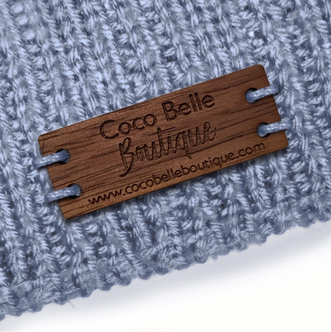 Personalised Walnut Wood RECTANGLE Tags 38mm X 15mm Wooden Handmade ...