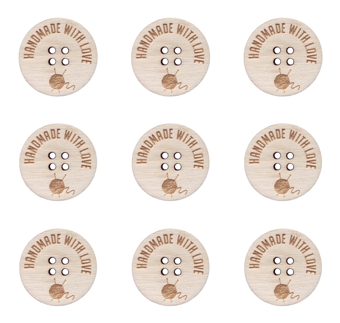 Customise This Space 20mm Wooden Birch Buttons Handmade Products ...