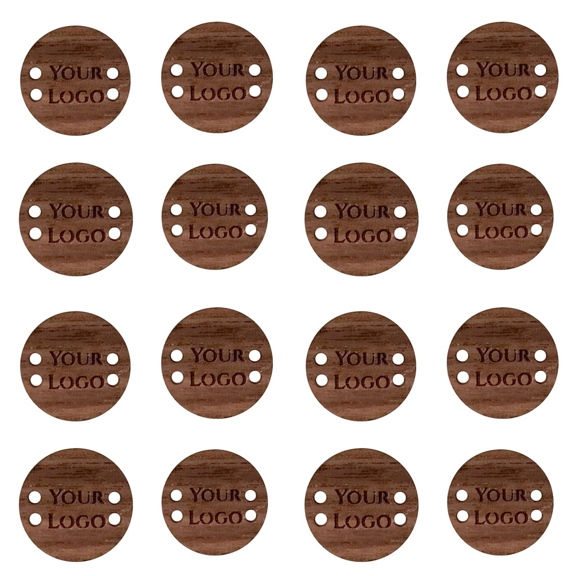 Personalize Walnut CIRCLE Tags 20mm X 20mm Wooden Handmade Clothing ...