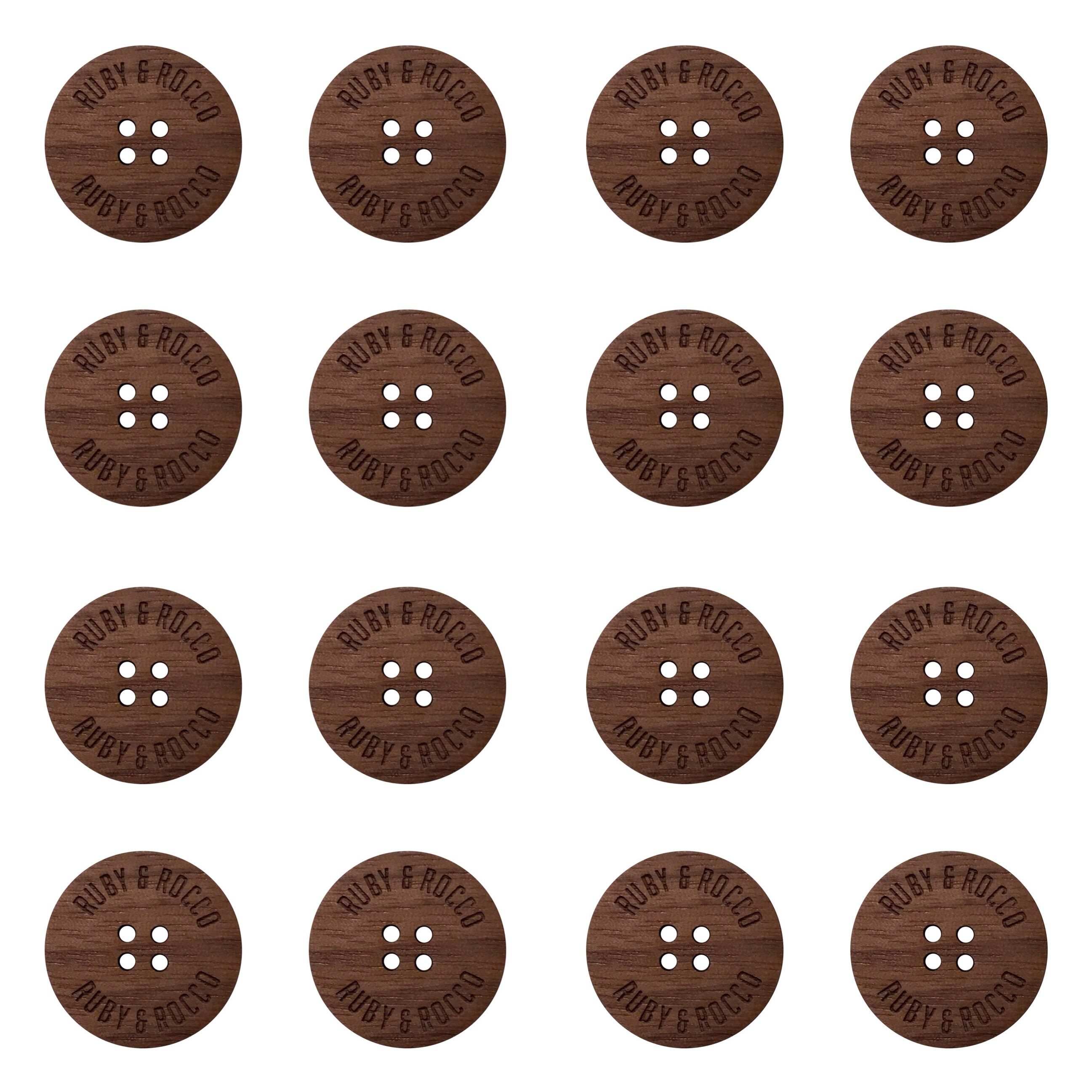 Personalise This Space 20mm Wooden Walnut Buttons for Handmade - Etsy UK