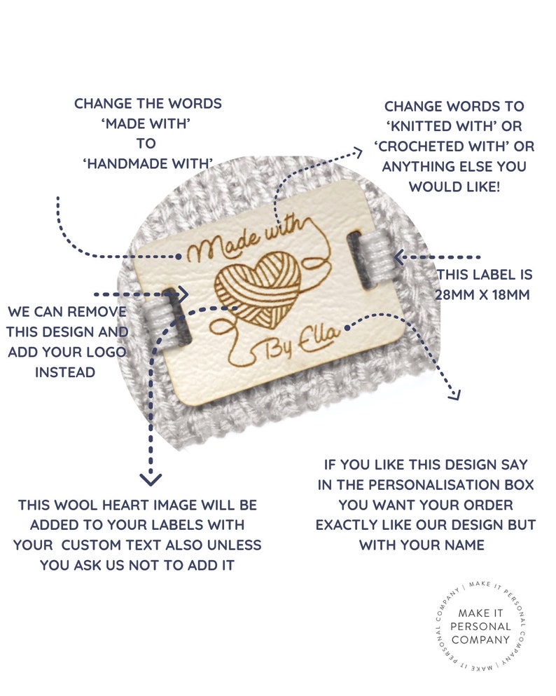 Personalised Set of 50 Cream 28x18mm Faux Leather Labels - Etsy