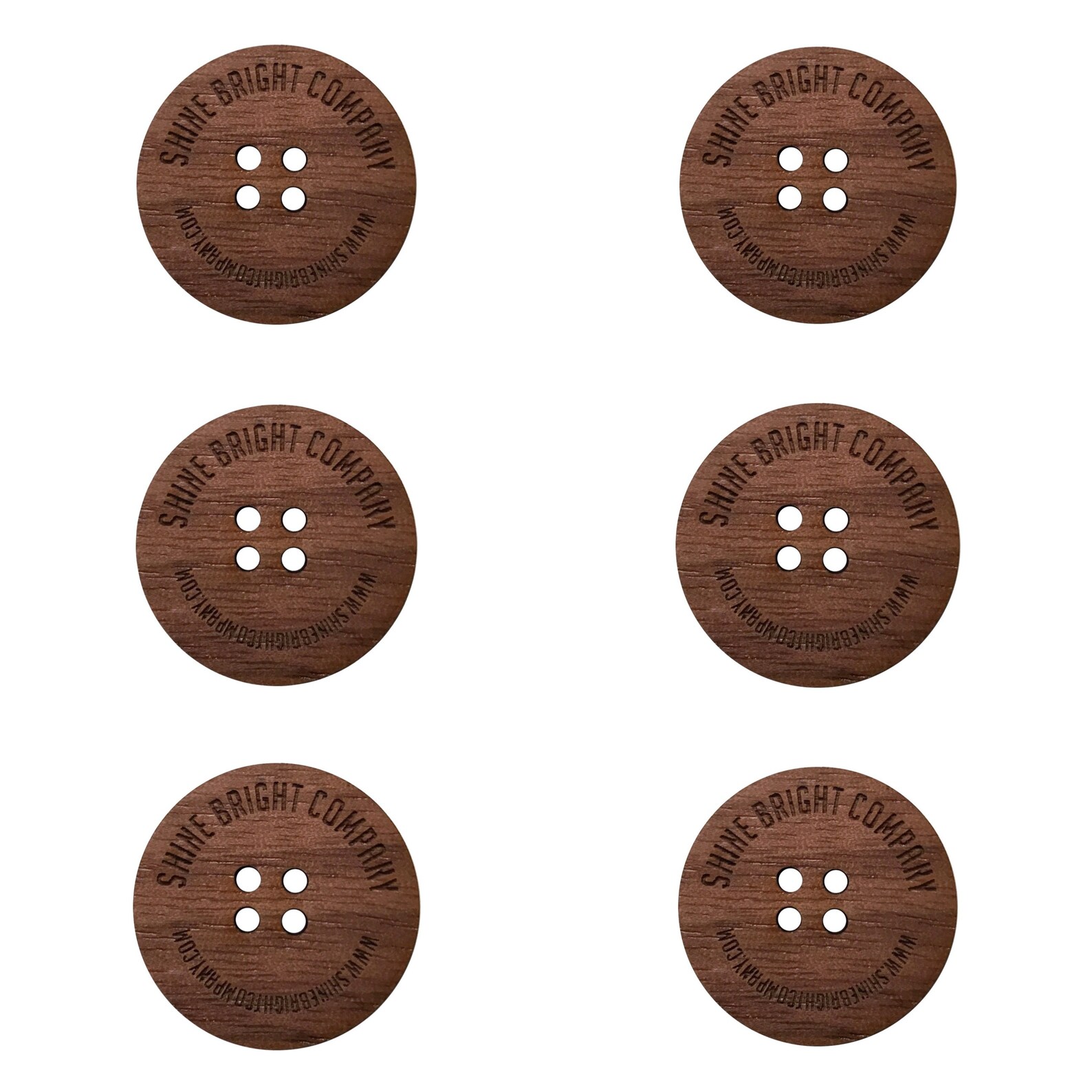 Personalised 20mm Wooden Walnut Buttons for Handmade Products, Crochet ...