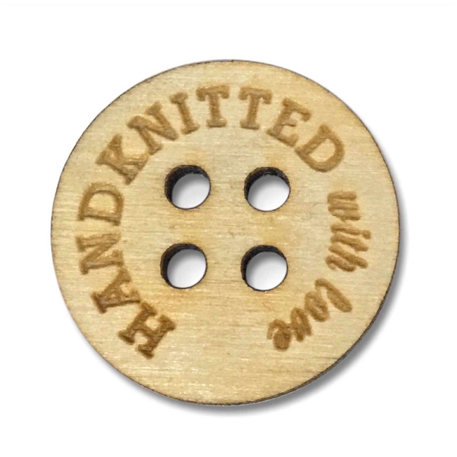 Personalised Wooden Birch Buttons Made by Hand Knitted With Love for ...