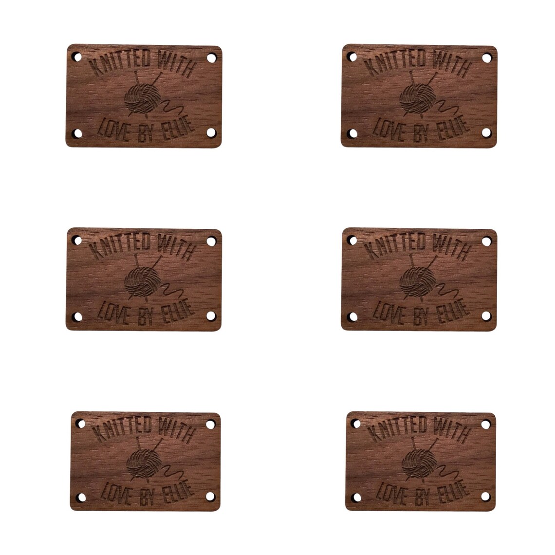 Walnut Wood RECTANGLE Tags 25mmx15mm Wooden Add: Any Text, an Image ...