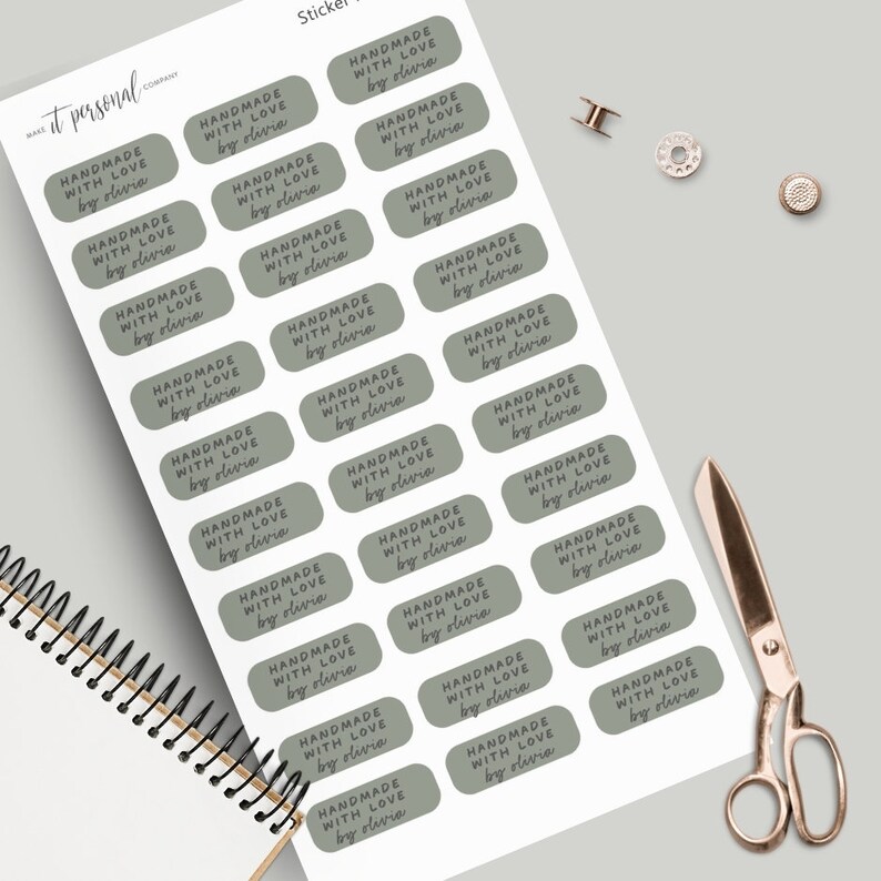Skinny Handmade Sticker Labels, Packaging Tags, Made With Love ...
