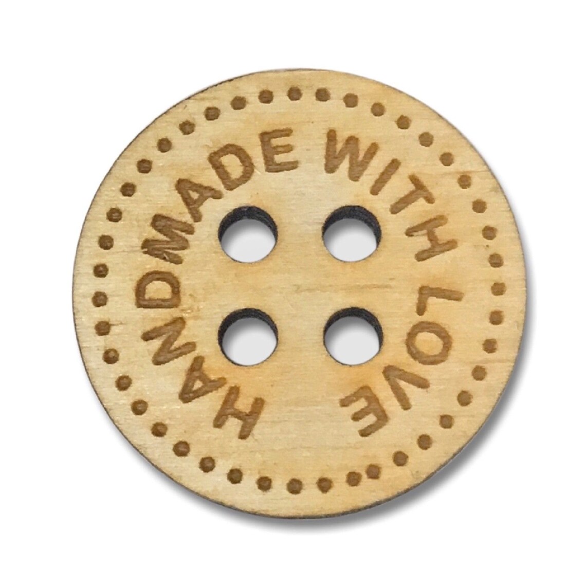 Personalised Wooden Birch Buttons Made by Handmade With Love for ...