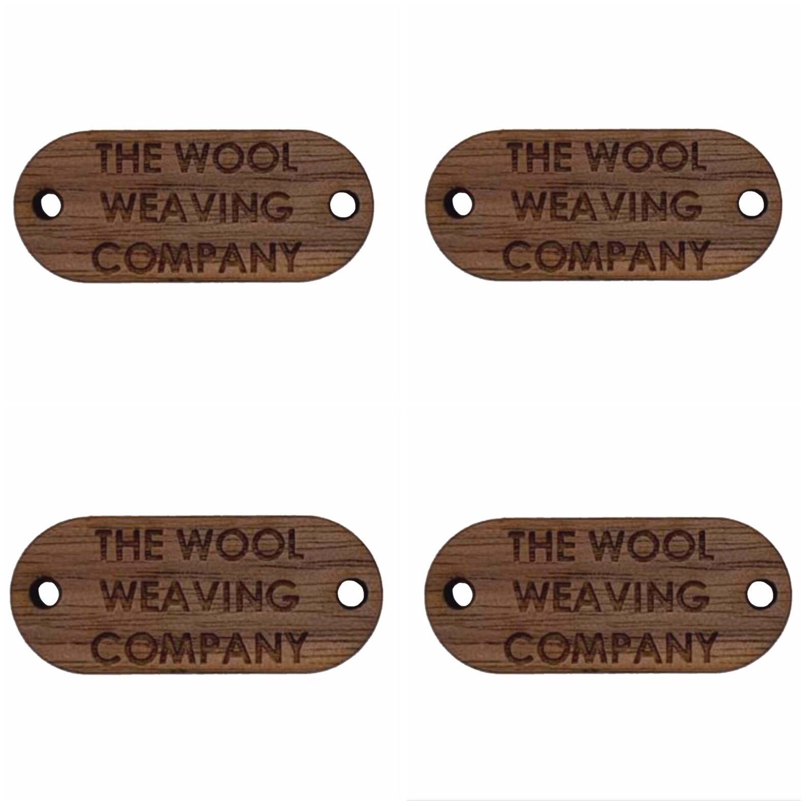 Walnut Wood OBLONG Tags 20mm X 16mm Wooden Add: Any Text, an Image or ...