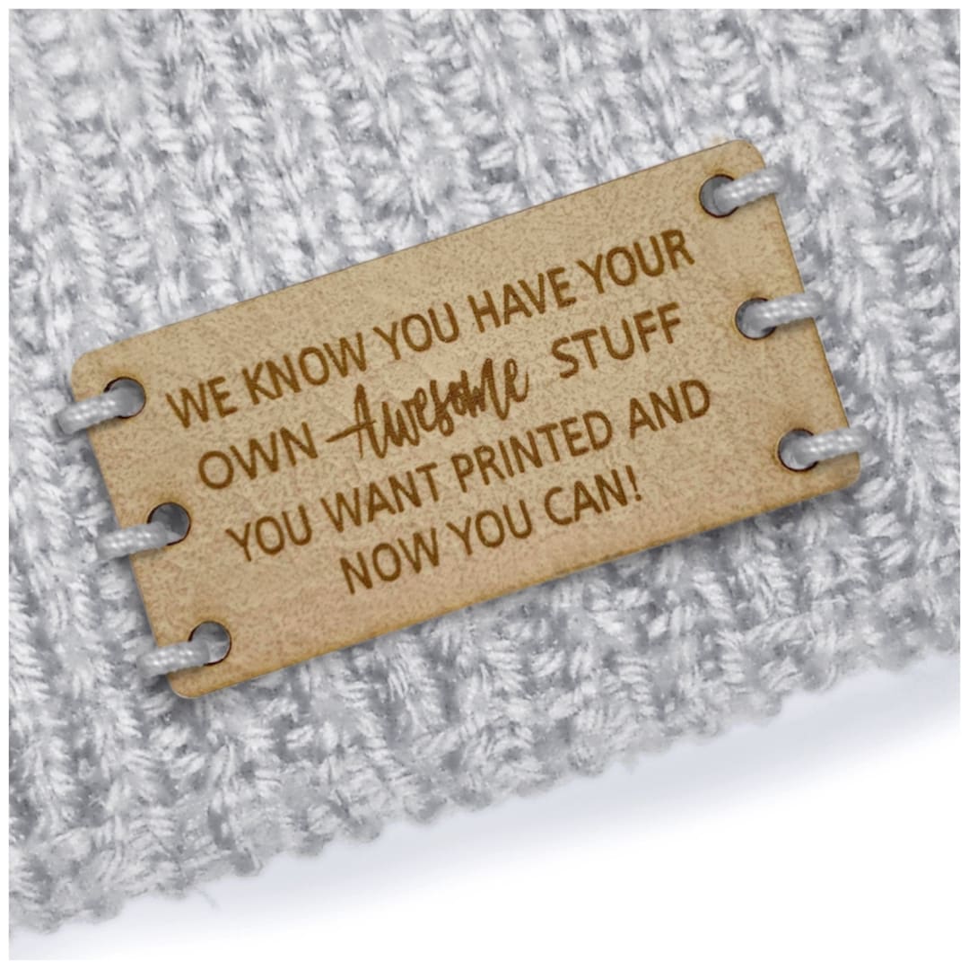 50x30mm Rectangle Large Patch Size Faux Leather Tan Labels. Custom ...