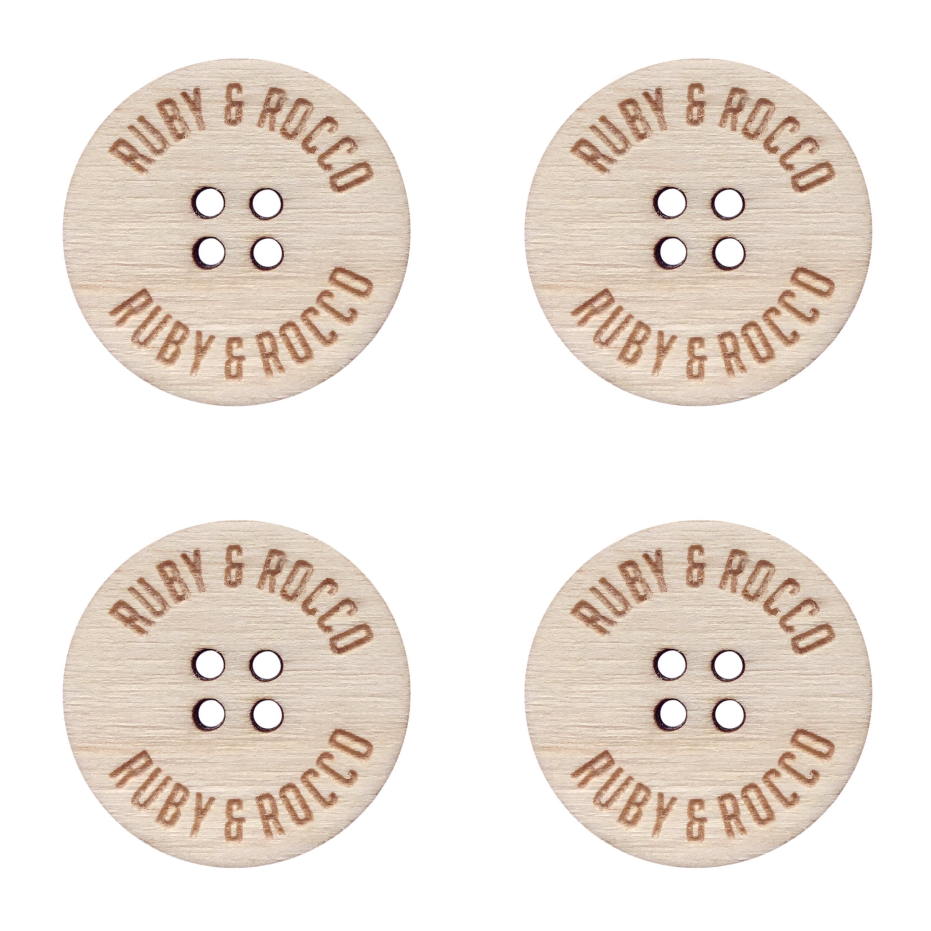 Personalised 20mm Buttons Wooden Custom Birch Wood Buttons | Etsy UK