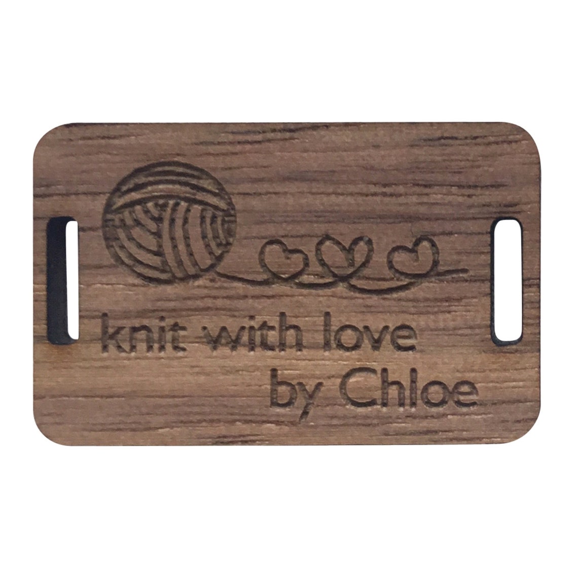 Walnut Wood RECTANGLE Tags 28mmx18mm Wooden Add: Any Text, an Image ...