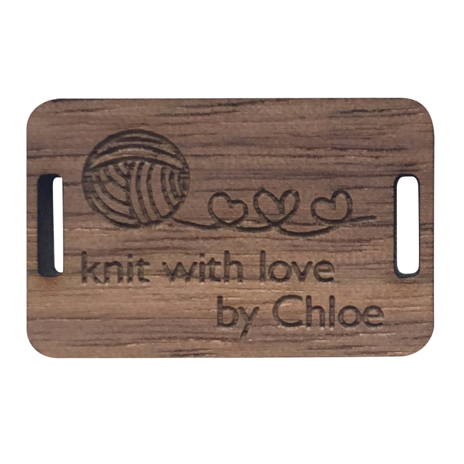 Walnut Wood RECTANGLE Tags 28mmx18mm Wooden Add: Any Text, an Image ...